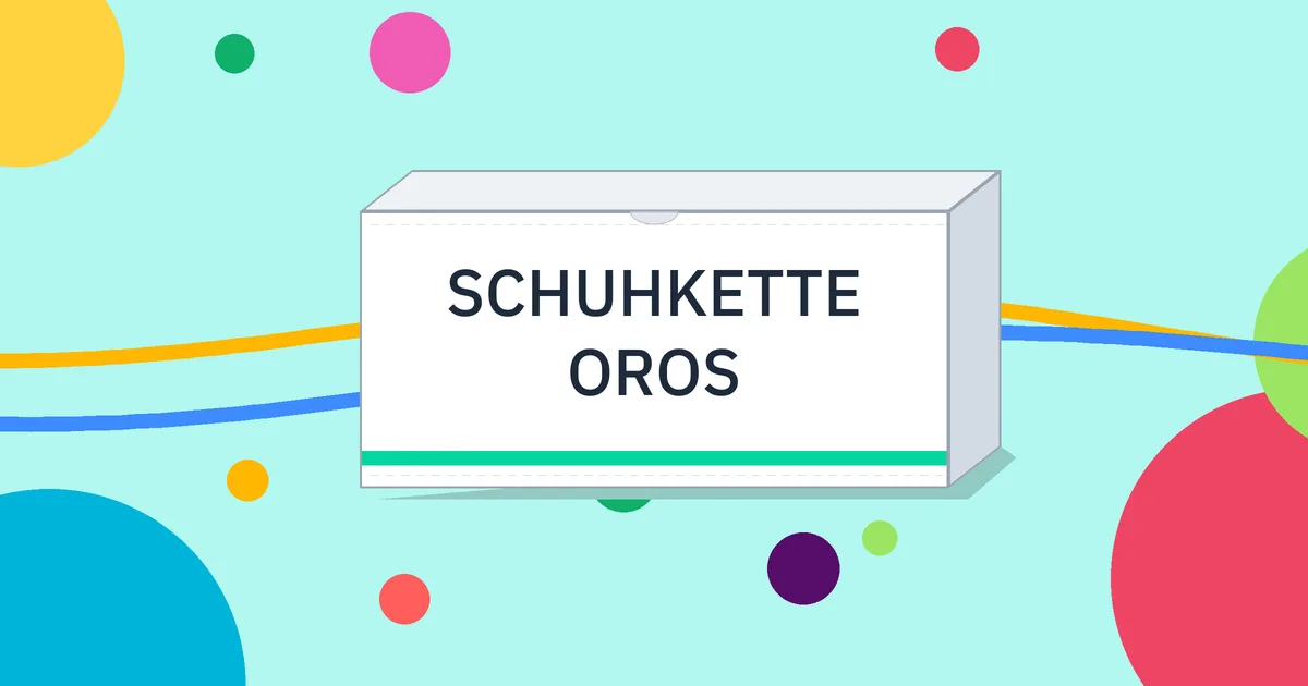 Symbolbild: Packung mit der Aufschrift SCHUHKETTE OROS (PZN 00877163) – Verfügbarkeit und Bezug in Apotheken in Frankfurt am Main