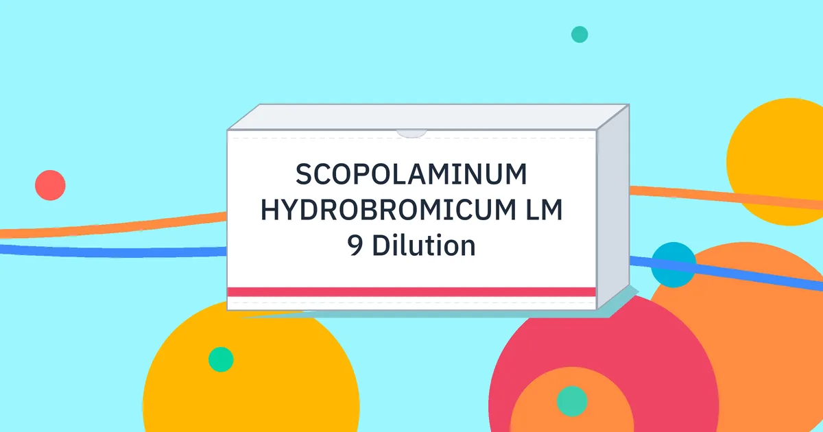Symbolbild: Packung mit der Aufschrift SCOPOLAMINUM HYDROBROMICUM LM 9 Dilution (PZN 13691052) – Verfügbarkeit und Bezug in Apotheken in Frankfurt am Main