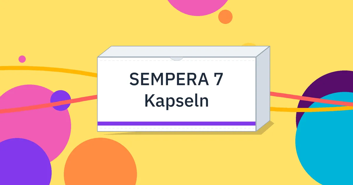 Symbolbild: Packung mit der Aufschrift SEMPERA 7 Kapseln (PZN 01249486) – Verfügbarkeit und Bezug in Apotheken in Frankfurt am Main
