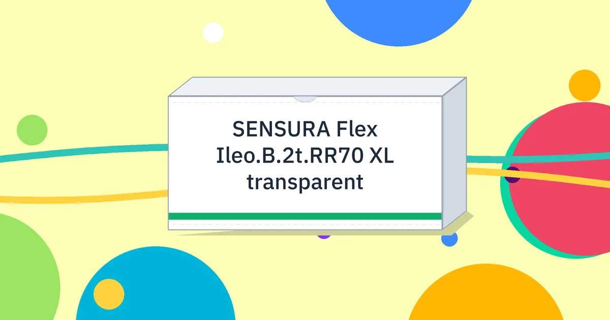 Symbolbild: Packung mit der Aufschrift SENSURA Flex Ileo.B.2t.RR70 XL transparent (PZN 03116878) – Verfügbarkeit und Bezug in Apotheken in Frankfurt am Main