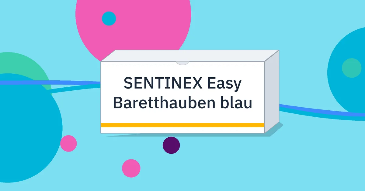 Symbolbild: Packung mit der Aufschrift SENTINEX Easy Baretthauben blau (PZN 04216406) – Verfügbarkeit und Bezug in Apotheken in Frankfurt am Main