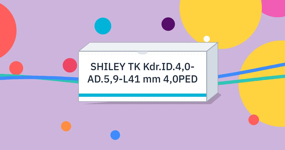 Symbolbild: Packung mit der Aufschrift SHILEY TK Kdr.ID.4,0-AD.5,9-L41 mm 4,0PED (PZN 03380115) – Verfügbarkeit und Bezug in Apotheken in Frankfurt am Main