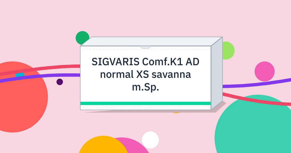 Symbolbild: Packung mit der Aufschrift SIGVARIS Comf.K1 AD normal XS savanna m.Sp. (PZN 17094198) – Verfügbarkeit und Bezug in Apotheken in Frankfurt am Main