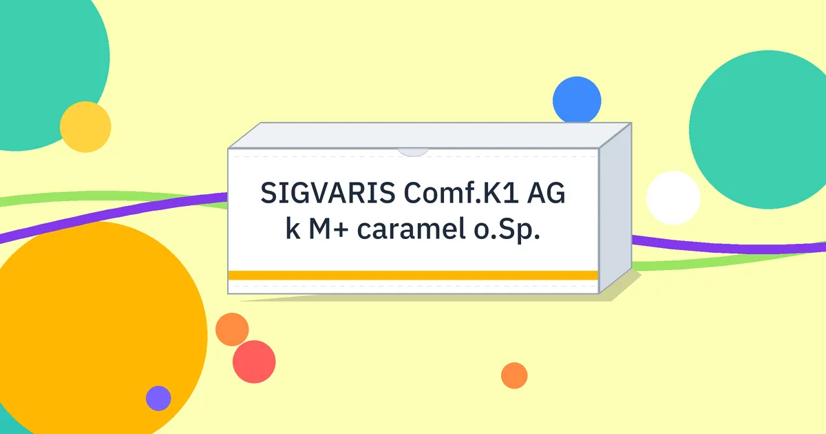 Symbolbild: Packung mit der Aufschrift SIGVARIS Comf.K1 AG k M+ caramel o.Sp. (PZN 17042528) – Verfügbarkeit und Bezug in Apotheken in Frankfurt am Main