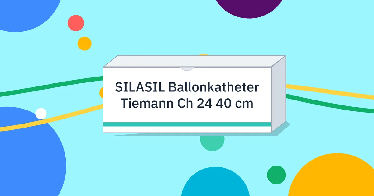 Symbolbild: Packung mit der Aufschrift SILASIL Ballonkatheter Tiemann Ch 24 40 cm (PZN 05036020) – Verfügbarkeit und Bezug in Apotheken in Frankfurt am Main