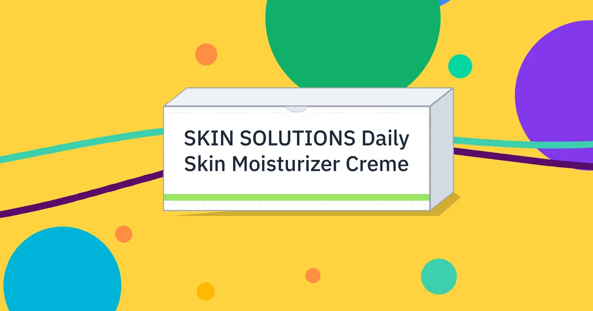 Symbolbild: Packung mit der Aufschrift SKIN SOLUTIONS Daily Skin Moisturizer Creme (PZN 17857590) – Verfügbarkeit und Bezug in Apotheken in Frankfurt am Main