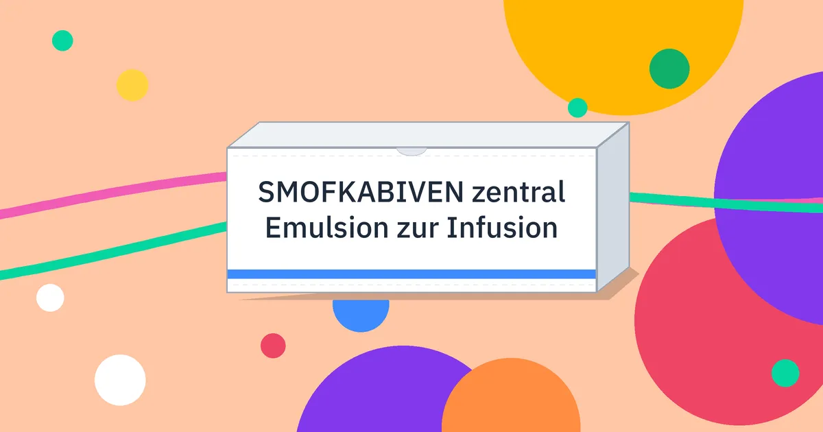 Symbolbild: Packung mit der Aufschrift SMOFKABIVEN zentral Emulsion zur Infusion (PZN 17449170) – Verfügbarkeit und Bezug in Apotheken in Frankfurt am Main
