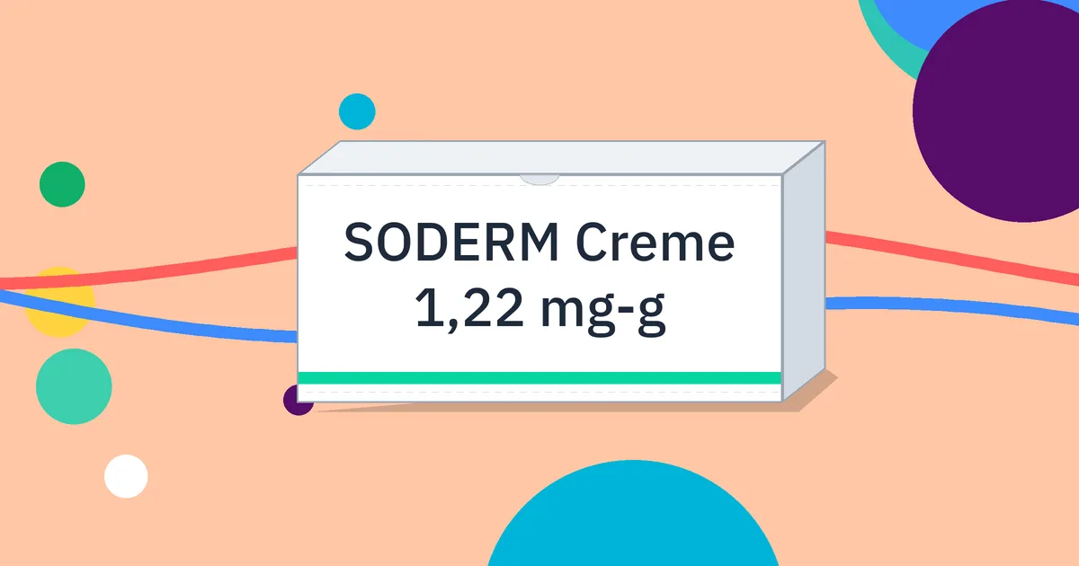 Symbolbild: Packung mit der Aufschrift SODERM Creme 1,22 mg-g (PZN 00165267) – Verfügbarkeit und Bezug in Apotheken in Frankfurt am Main