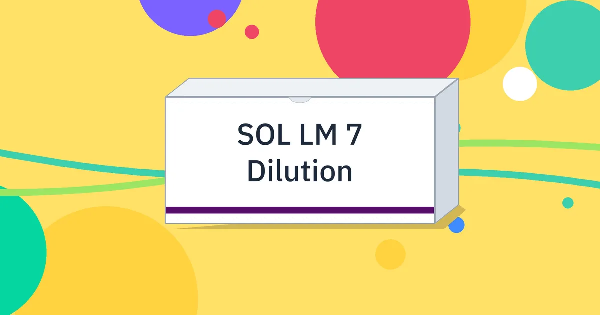 Symbolbild: Packung mit der Aufschrift SOL LM 7 Dilution (PZN 13191906) – Verfügbarkeit und Bezug in Apotheken in Frankfurt am Main