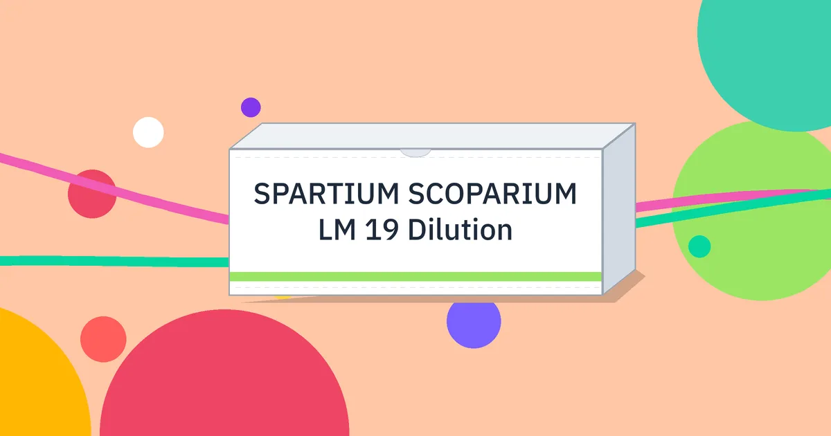 Symbolbild: Packung mit der Aufschrift SPARTIUM SCOPARIUM LM 19 Dilution (PZN 13194804) – Verfügbarkeit und Bezug in Apotheken in Frankfurt am Main