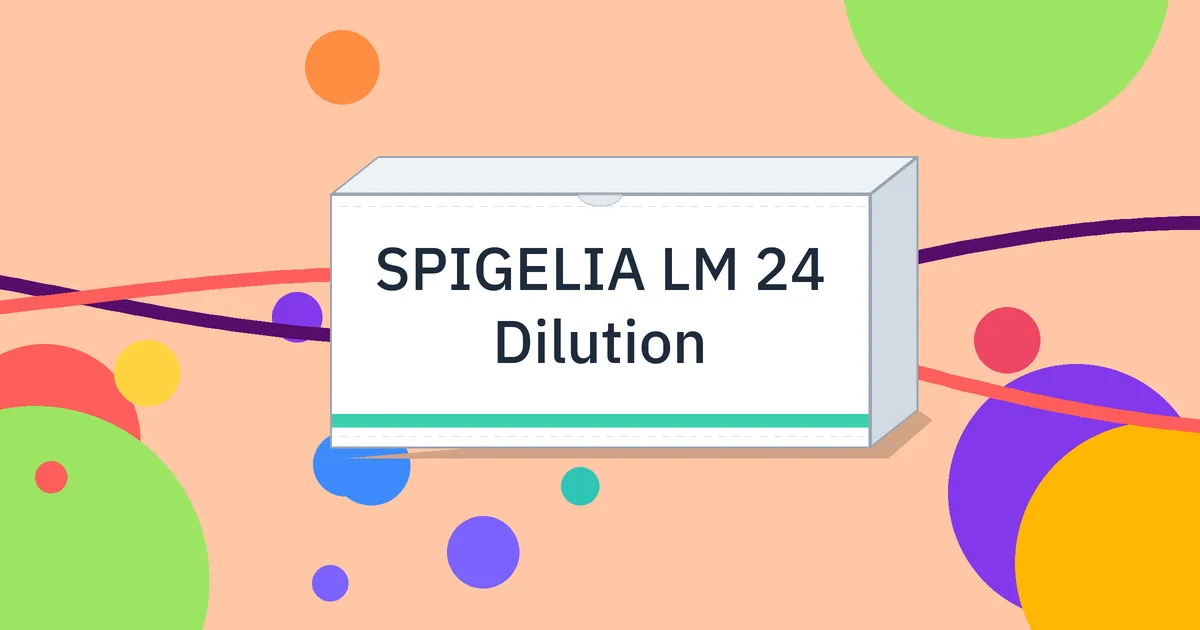 Symbolbild: Packung mit der Aufschrift SPIGELIA LM 24 Dilution (PZN 13195287) – Verfügbarkeit und Bezug in Apotheken in Frankfurt am Main