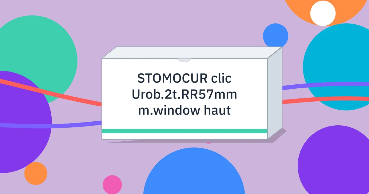 Symbolbild: Packung mit der Aufschrift STOMOCUR clic Urob.2t.RR57mm m.window haut (PZN 17206875) – Verfügbarkeit und Bezug in Apotheken in Frankfurt am Main