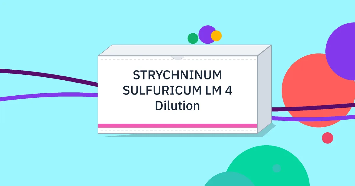 Symbolbild: Packung mit der Aufschrift STRYCHNINUM SULFURICUM LM 4 Dilution (PZN 13208015) – Verfügbarkeit und Bezug in Apotheken in Frankfurt am Main