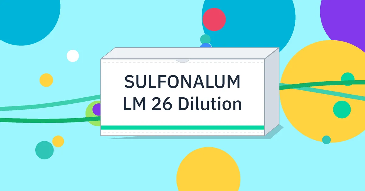 Symbolbild: Packung mit der Aufschrift SULFONALUM LM 26 Dilution (PZN 13209693) – Verfügbarkeit und Bezug in Apotheken in Frankfurt am Main