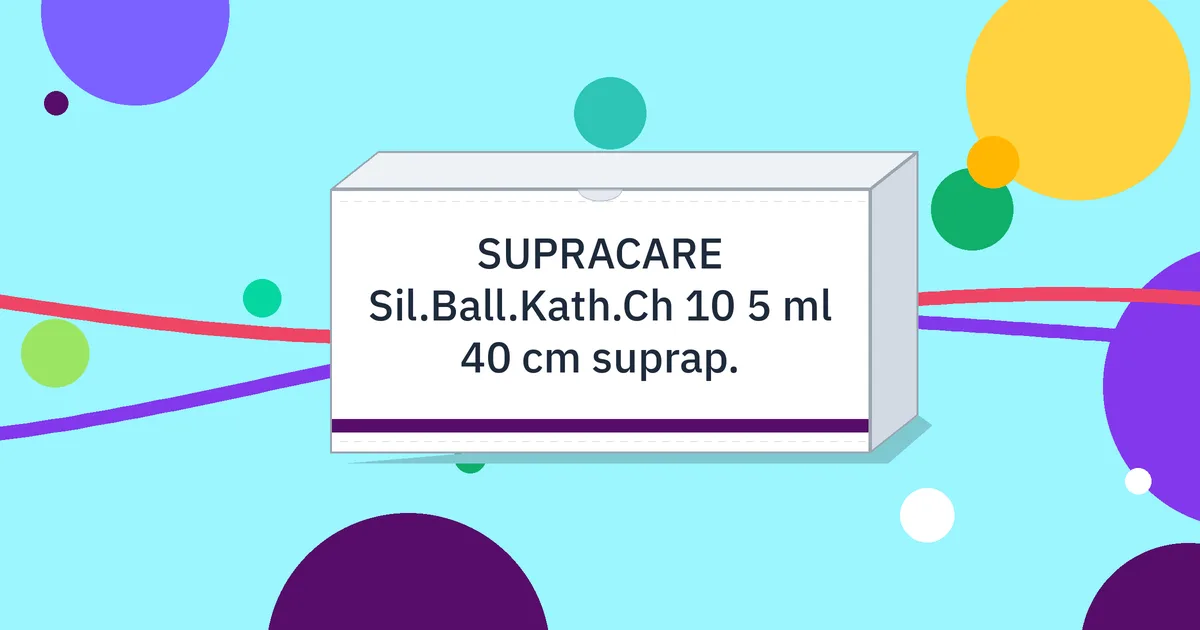 Symbolbild: Packung mit der Aufschrift SUPRACARE Sil.Ball.Kath.Ch 10 5 ml 40 cm suprap. (PZN 04506021) – Verfügbarkeit und Bezug in Apotheken in Frankfurt am Main
