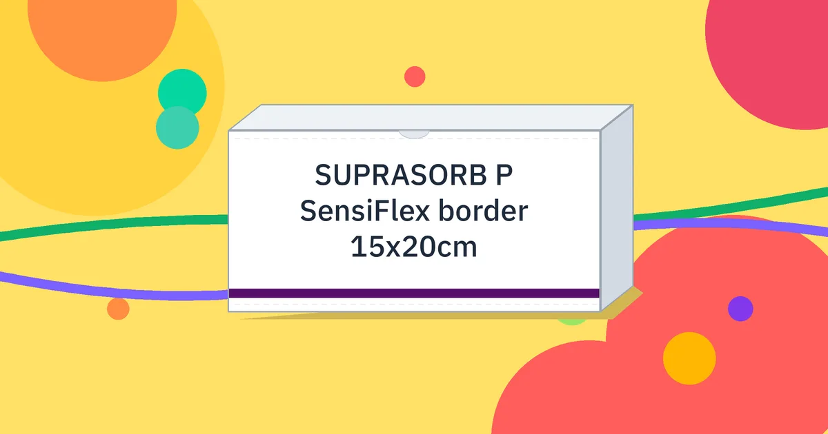 Symbolbild: Packung mit der Aufschrift SUPRASORB P SensiFlex border 15x20cm (PZN 19445348) – Verfügbarkeit und Bezug in Apotheken in Frankfurt am Main