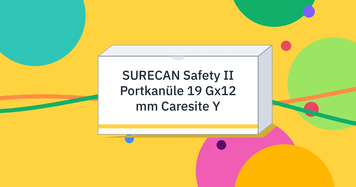 Symbolbild: Packung mit der Aufschrift SURECAN Safety II Portkanüle 19 Gx12 mm Caresite Y (PZN 13649541) – Verfügbarkeit und Bezug in Apotheken in Frankfurt am Main