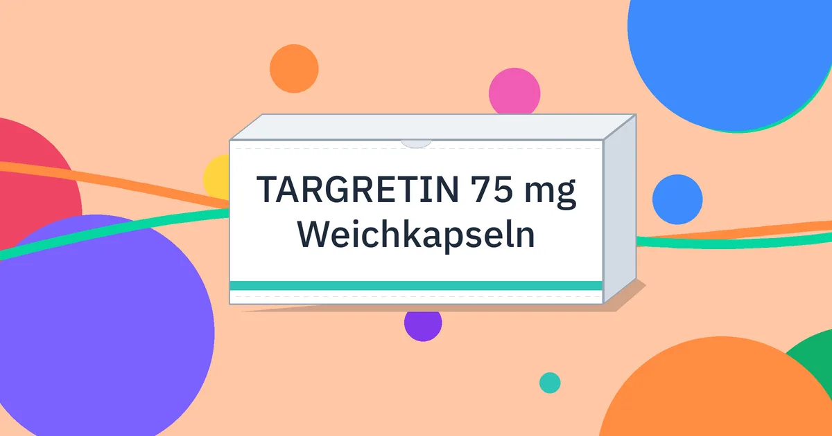 Symbolbild: Packung mit der Aufschrift TARGRETIN 75 mg Weichkapseln (PZN 14227285) – Verfügbarkeit und Bezug in Apotheken in Frankfurt am Main