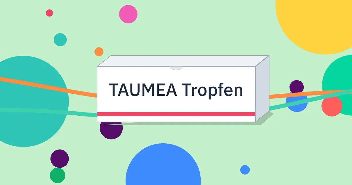 Symbolbild: Packung mit der Aufschrift TAUMEA Tropfen (PZN 07241190) – Verfügbarkeit und Bezug in Apotheken in Frankfurt am Main