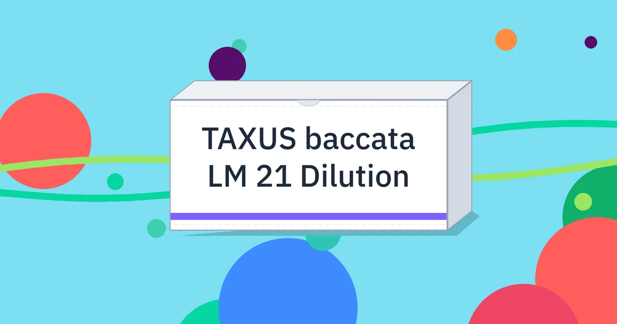 Symbolbild: Packung mit der Aufschrift TAXUS baccata LM 21 Dilution (PZN 13215305) – Verfügbarkeit und Bezug in Apotheken in Frankfurt am Main
