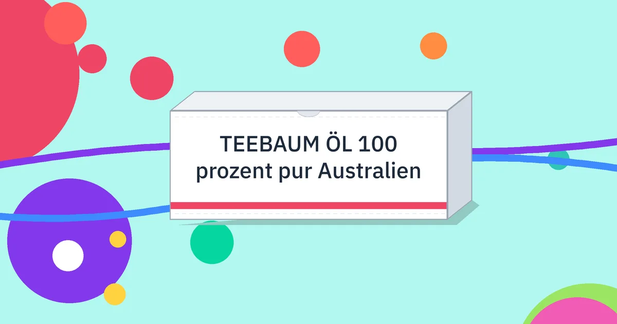 Symbolbild: Packung mit der Aufschrift TEEBAUM ÖL 100 prozent pur Australien (PZN 11129582) – Verfügbarkeit und Bezug in Apotheken in Frankfurt am Main