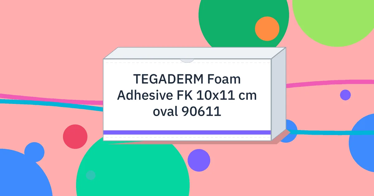 Symbolbild: Packung mit der Aufschrift TEGADERM Foam Adhesive FK 10x11 cm oval 90611 (PZN 06917231) – Verfügbarkeit und Bezug in Apotheken in Frankfurt am Main