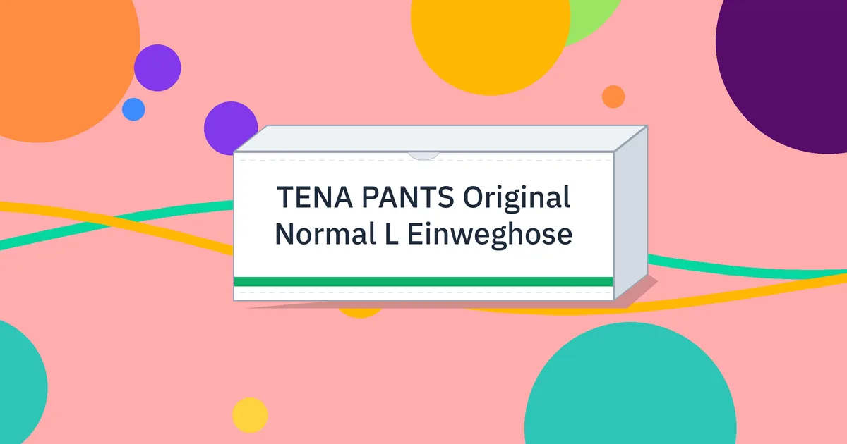 Symbolbild: Packung mit der Aufschrift TENA PANTS Original Normal L Einweghose (PZN 11307641) – Verfügbarkeit und Bezug in Apotheken in Frankfurt am Main