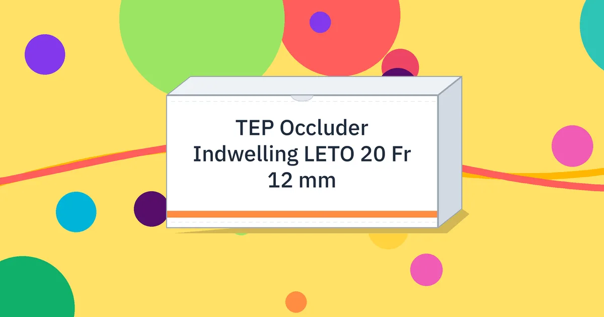 Symbolbild: Packung mit der Aufschrift TEP Occluder Indwelling LETO 20 Fr 12 mm (PZN 20087262) – Verfügbarkeit und Bezug in Apotheken in Frankfurt am Main