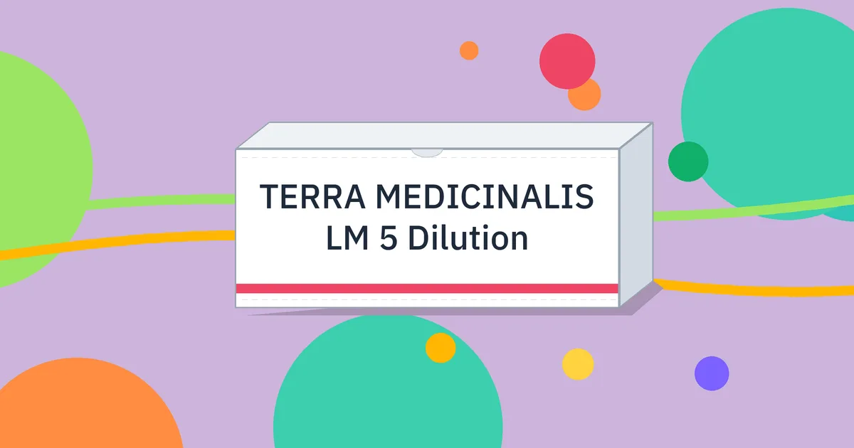 Symbolbild: Packung mit der Aufschrift TERRA MEDICINALIS LM 5 Dilution (PZN 13216983) – Verfügbarkeit und Bezug in Apotheken in Frankfurt am Main