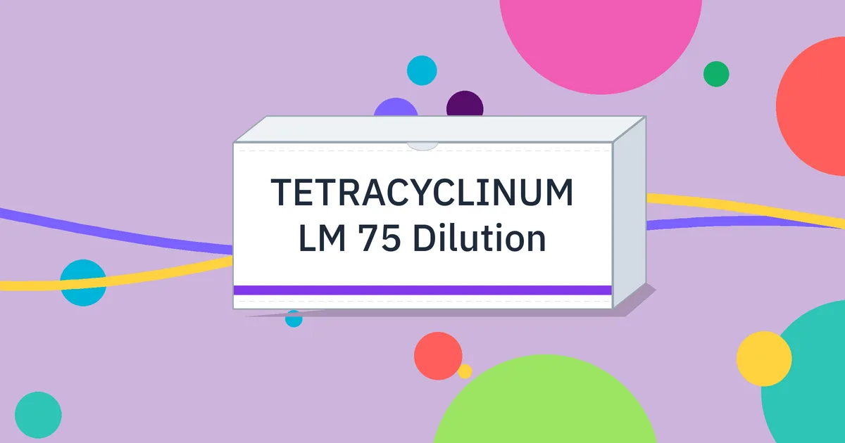 Symbolbild: Packung mit der Aufschrift TETRACYCLINUM LM 75 Dilution (PZN 13689569) – Verfügbarkeit und Bezug in Apotheken in Frankfurt am Main