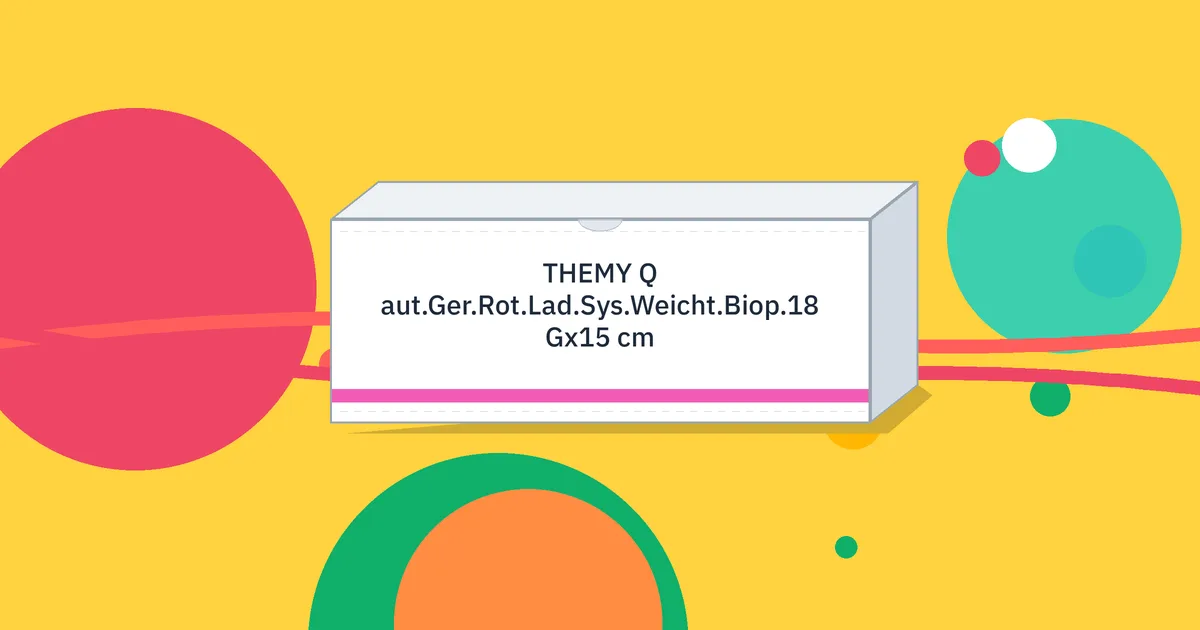 Symbolbild: Packung mit der Aufschrift THEMY Q aut.Ger.Rot.Lad.Sys.Weicht.Biop.18 Gx15 cm (PZN 19737950) – Verfügbarkeit und Bezug in Apotheken in Frankfurt am Main