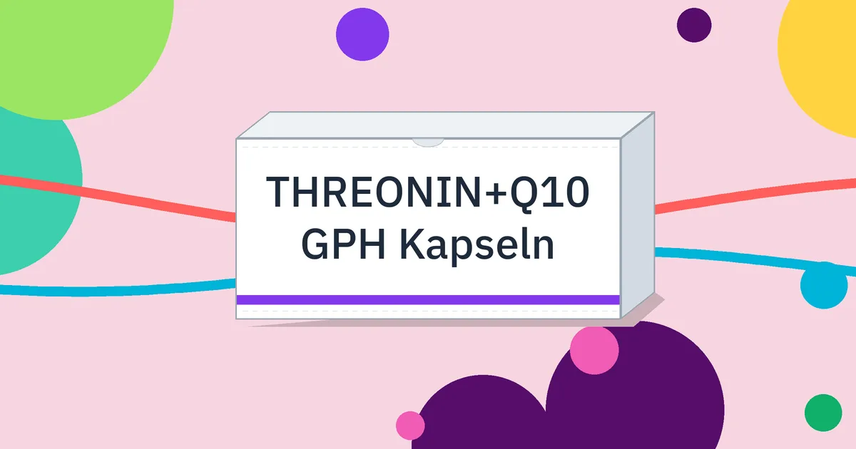 Symbolbild: Packung mit der Aufschrift THREONIN+Q10 GPH Kapseln (PZN 00943581) – Verfügbarkeit und Bezug in Apotheken in Frankfurt am Main