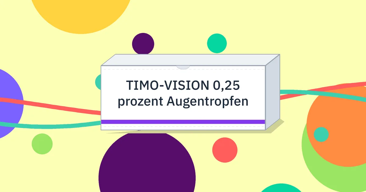 Symbolbild: Packung mit der Aufschrift TIMO-VISION 0,25 prozent Augentropfen (PZN 06790026) – Verfügbarkeit und Bezug in Apotheken in Frankfurt am Main