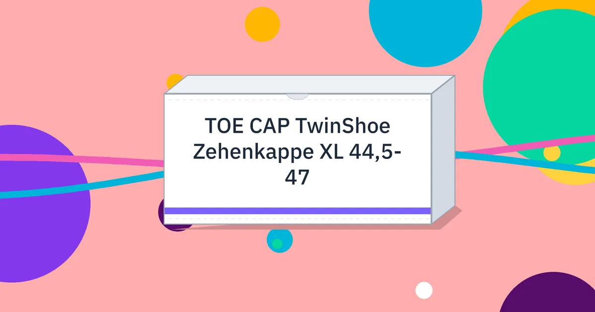 Symbolbild: Packung mit der Aufschrift TOE CAP TwinShoe Zehenkappe XL 44,5-47 (PZN 16631464) – Verfügbarkeit und Bezug in Apotheken in Frankfurt am Main