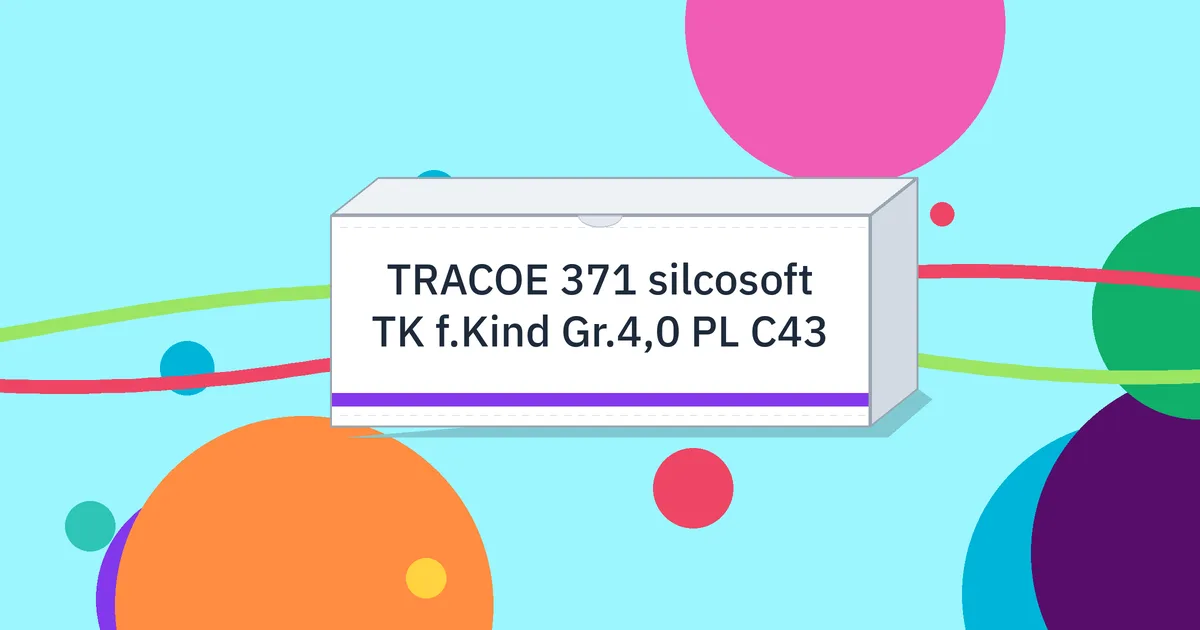Symbolbild: Packung mit der Aufschrift TRACOE 371 silcosoft TK f.Kind Gr.4,0 PL C43 (PZN 14315380) – Verfügbarkeit und Bezug in Apotheken in Frankfurt am Main