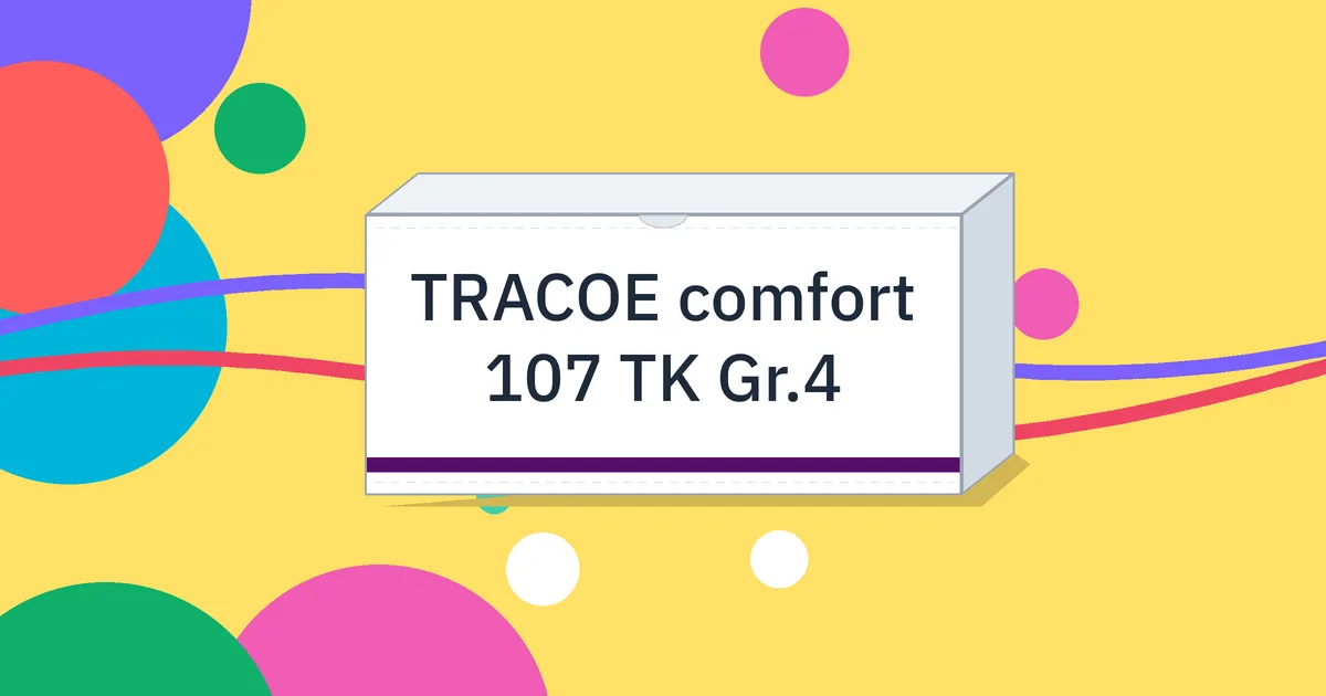 Symbolbild: Packung mit der Aufschrift TRACOE comfort 107 TK Gr.4 (PZN 10750239) – Verfügbarkeit und Bezug in Apotheken in Frankfurt am Main