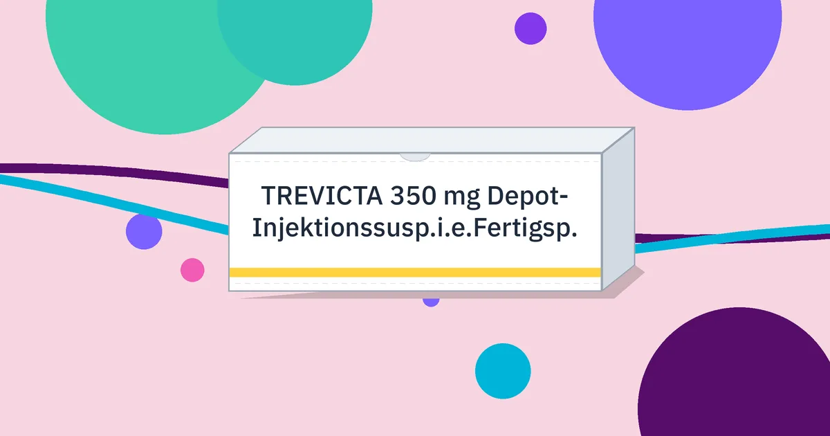 Symbolbild: Packung mit der Aufschrift TREVICTA 350 mg Depot-Injektionssusp.i.e.Fertigsp. (PZN 13347403) – Verfügbarkeit und Bezug in Apotheken in Frankfurt am Main