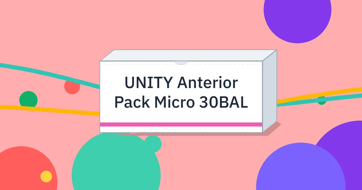 Symbolbild: Packung mit der Aufschrift UNITY Anterior Pack Micro 30BAL (PZN 20586278) – Verfügbarkeit und Bezug in Apotheken in Frankfurt am Main