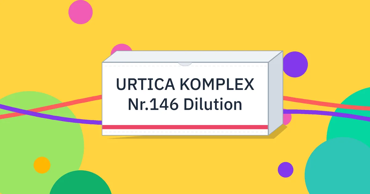 Symbolbild: Packung mit der Aufschrift URTICA KOMPLEX Nr.146 Dilution (PZN 01067756) – Verfügbarkeit und Bezug in Apotheken in Frankfurt am Main