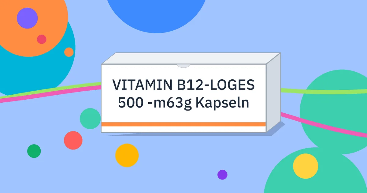 Symbolbild: Packung mit der Aufschrift VITAMIN B12-LOGES 500 -m63g Kapseln (PZN 19101063) – Verfügbarkeit und Bezug in Apotheken in Frankfurt am Main
