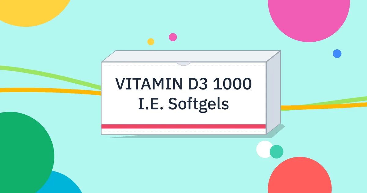 Symbolbild: Packung mit der Aufschrift VITAMIN D3 1000 I.E. Softgels (PZN 18225165) – Verfügbarkeit und Bezug in Apotheken in Frankfurt am Main