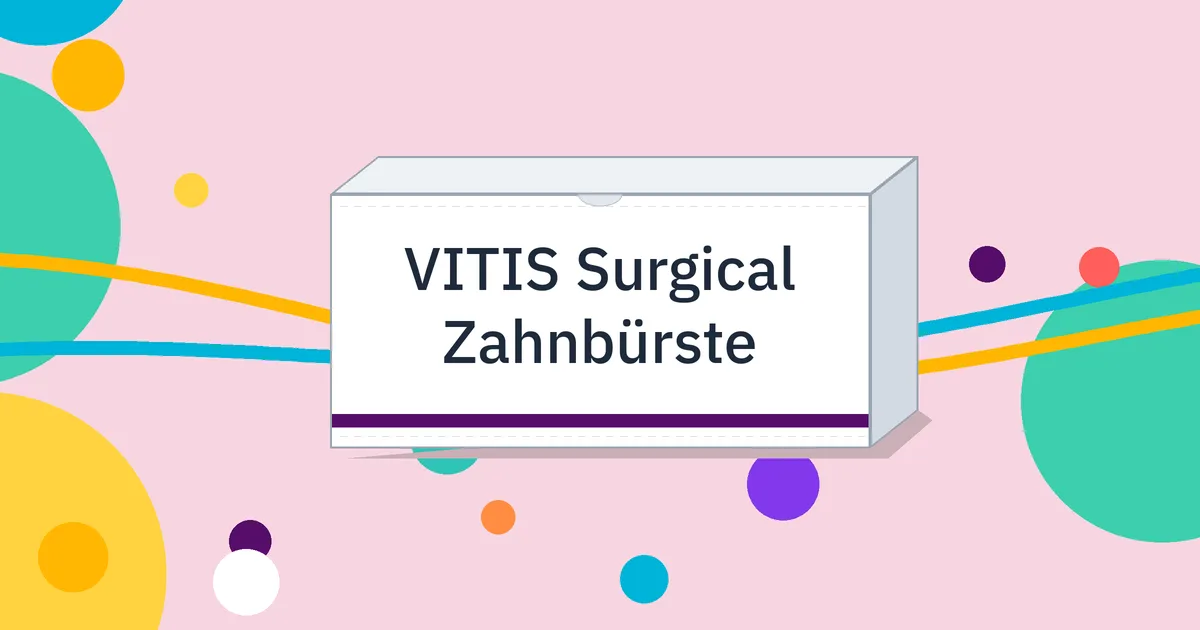 Symbolbild: Packung mit der Aufschrift VITIS Surgical Zahnbürste (PZN 09338700) – Verfügbarkeit und Bezug in Apotheken in Frankfurt am Main