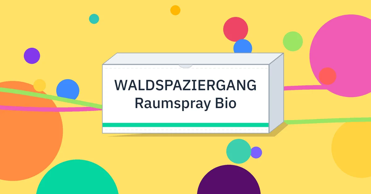 Symbolbild: Packung mit der Aufschrift WALDSPAZIERGANG Raumspray Bio (PZN 17614172) – Verfügbarkeit und Bezug in Apotheken in Frankfurt am Main