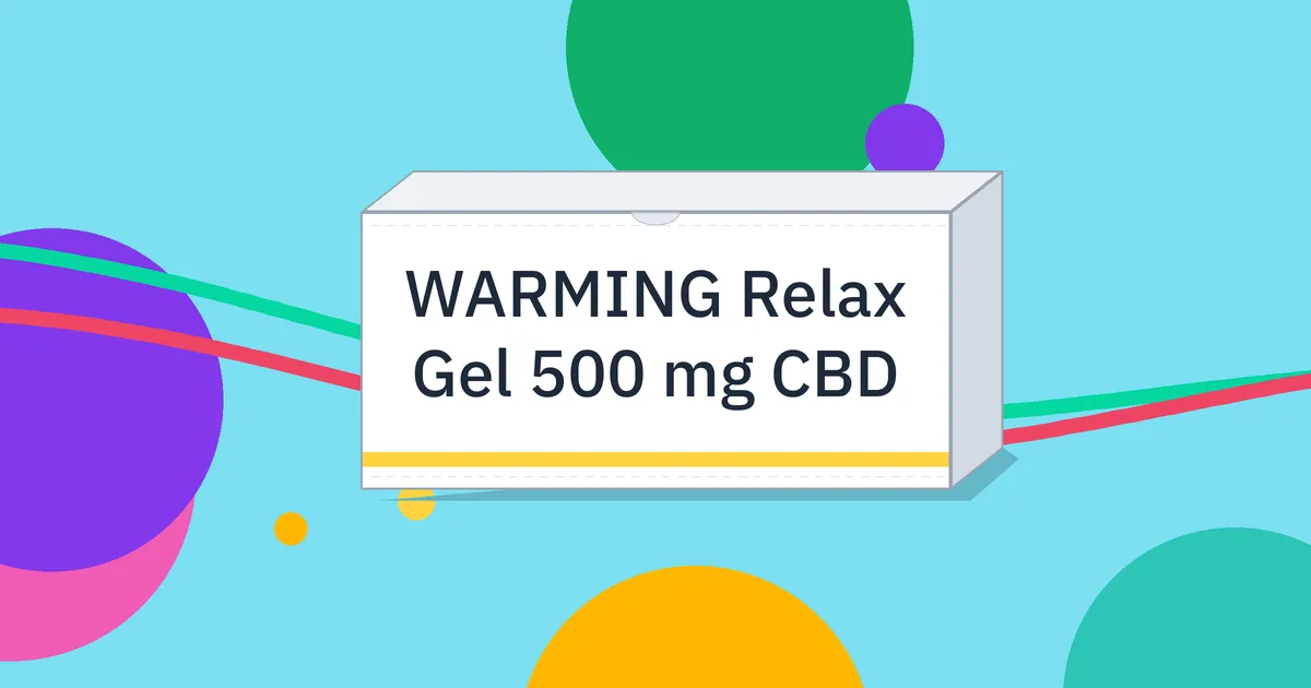 Symbolbild: Packung mit der Aufschrift WARMING Relax Gel 500 mg CBD (PZN 20400428) – Verfügbarkeit und Bezug in Apotheken in Frankfurt am Main