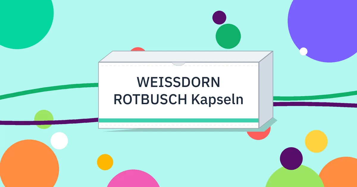 Symbolbild: Packung mit der Aufschrift WEISSDORN ROTBUSCH Kapseln (PZN 11308853) – Verfügbarkeit und Bezug in Apotheken in Frankfurt am Main