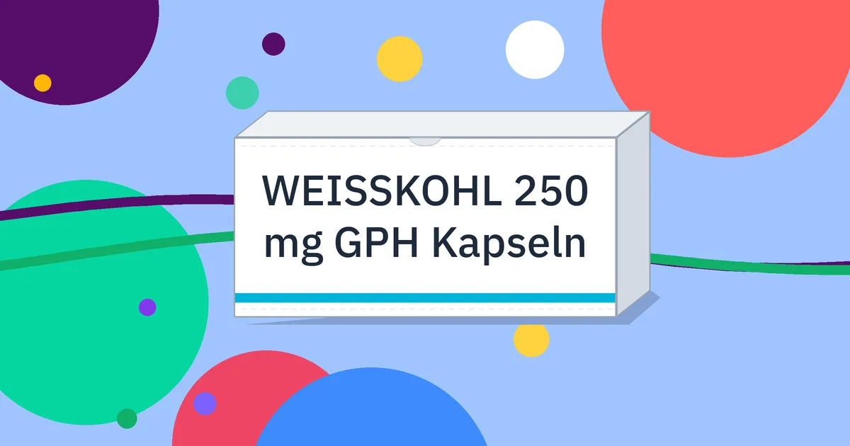 Symbolbild: Packung mit der Aufschrift WEISSKOHL 250 mg GPH Kapseln (PZN 00955265) – Verfügbarkeit und Bezug in Apotheken in Frankfurt am Main