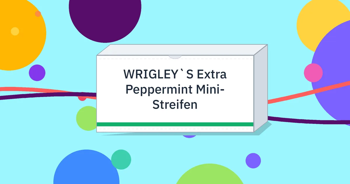 Symbolbild: Packung mit der Aufschrift WRIGLEY`S Extra Peppermint Mini-Streifen (PZN 02753442) – Verfügbarkeit und Bezug in Apotheken in Frankfurt am Main