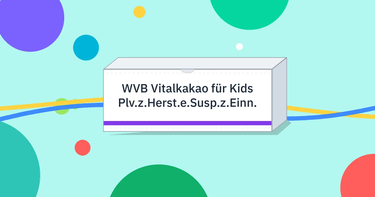 Symbolbild: Packung mit der Aufschrift WVB Vitalkakao für Kids Plv.z.Herst.e.Susp.z.Einn. (PZN 20894301) – Verfügbarkeit und Bezug in Apotheken in Frankfurt am Main