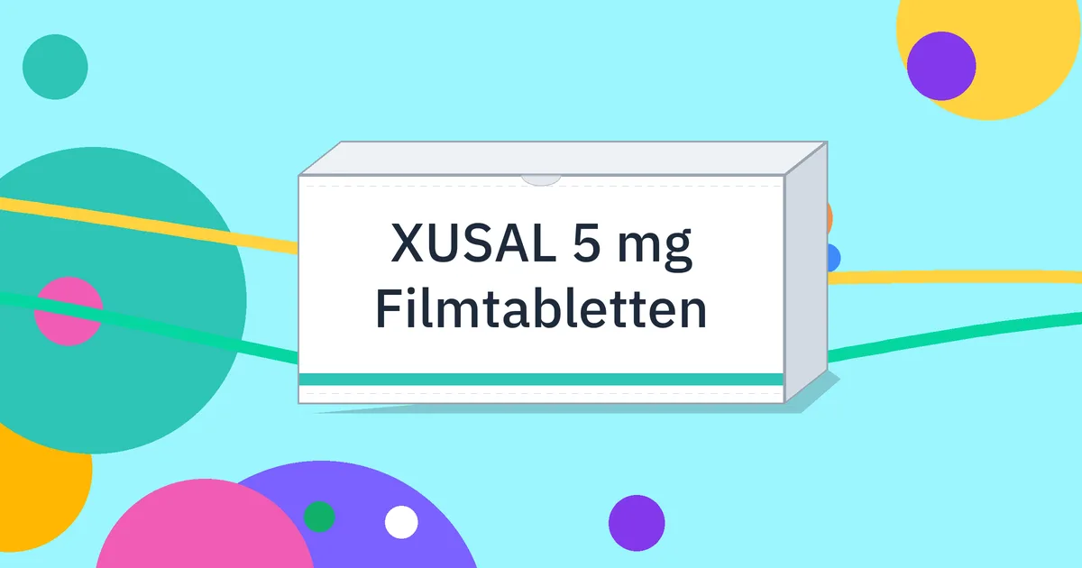 Symbolbild: Packung mit der Aufschrift XUSAL 5 mg Filmtabletten (PZN 15435287) – Verfügbarkeit und Bezug in Apotheken in Frankfurt am Main