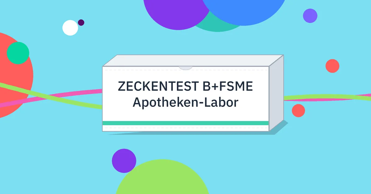 Symbolbild: Packung mit der Aufschrift ZECKENTEST B+FSME Apotheken-Labor (PZN 06910111) – Verfügbarkeit und Bezug in Apotheken in Frankfurt am Main